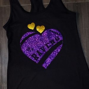 Tops | Baltimore Ravens Football Glitter Tshirt | Poshmark